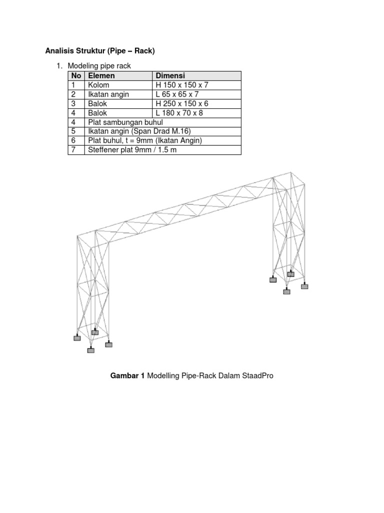 (Draft) Analisis Struktur Pipe - Rack PDF | PDF