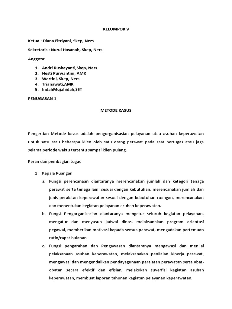 Penghitungan Tenaga Dan Metode Penugasan | PDF | Karier & Perkembangan | Kesehatan Holistik