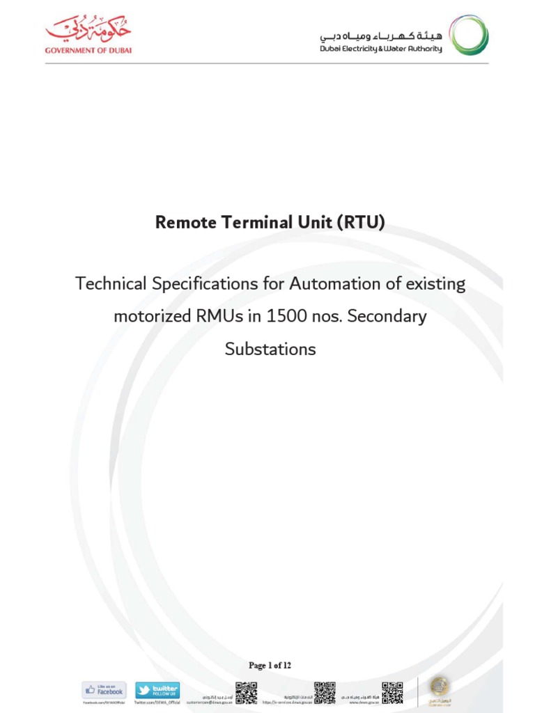 Rtu Specifications | PDF | Switch | Internet Protocol Suite