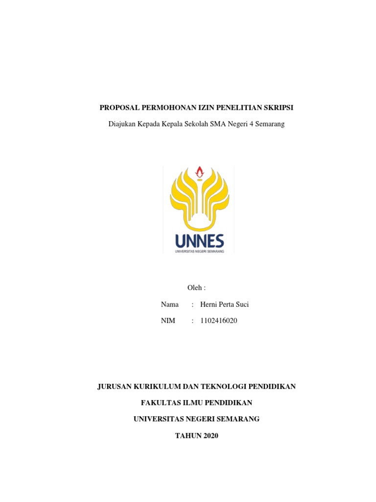 Contoh Proposal Permohonan Izin Penelitian Di Sekolah | PDF