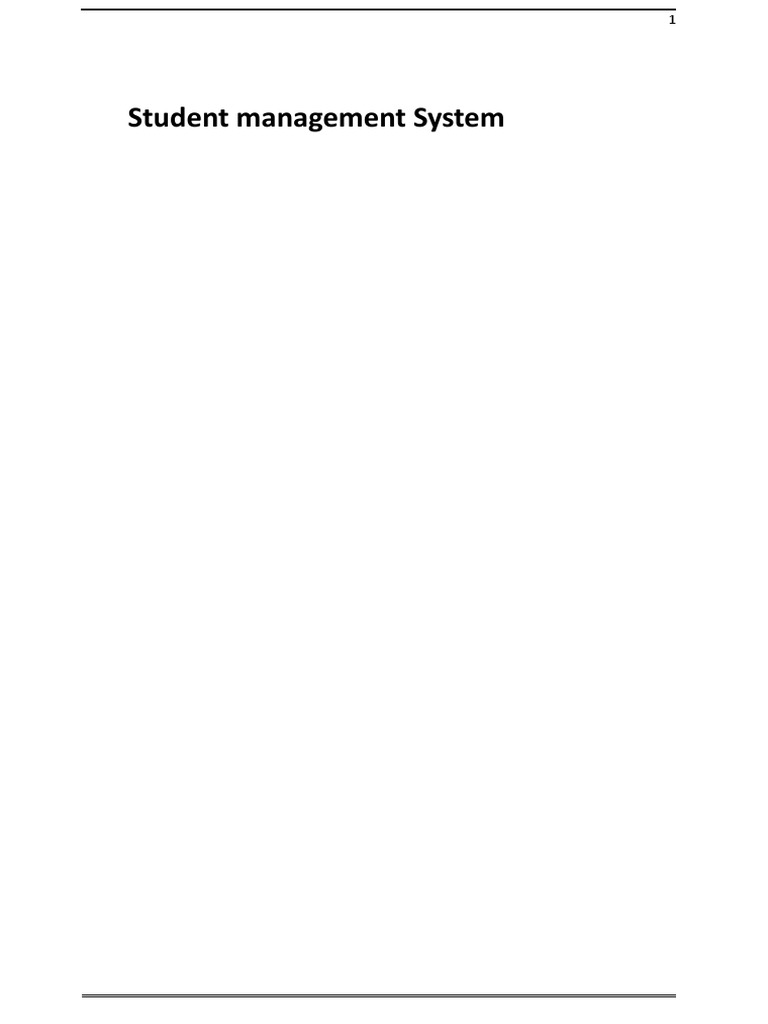 Student Management System Synopsis | PDF | System | Databases