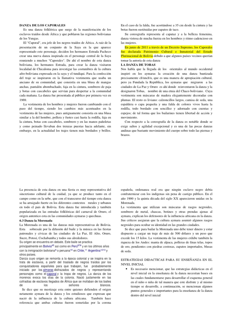 Danza De Los Caporales Pdf Bailes Ropa