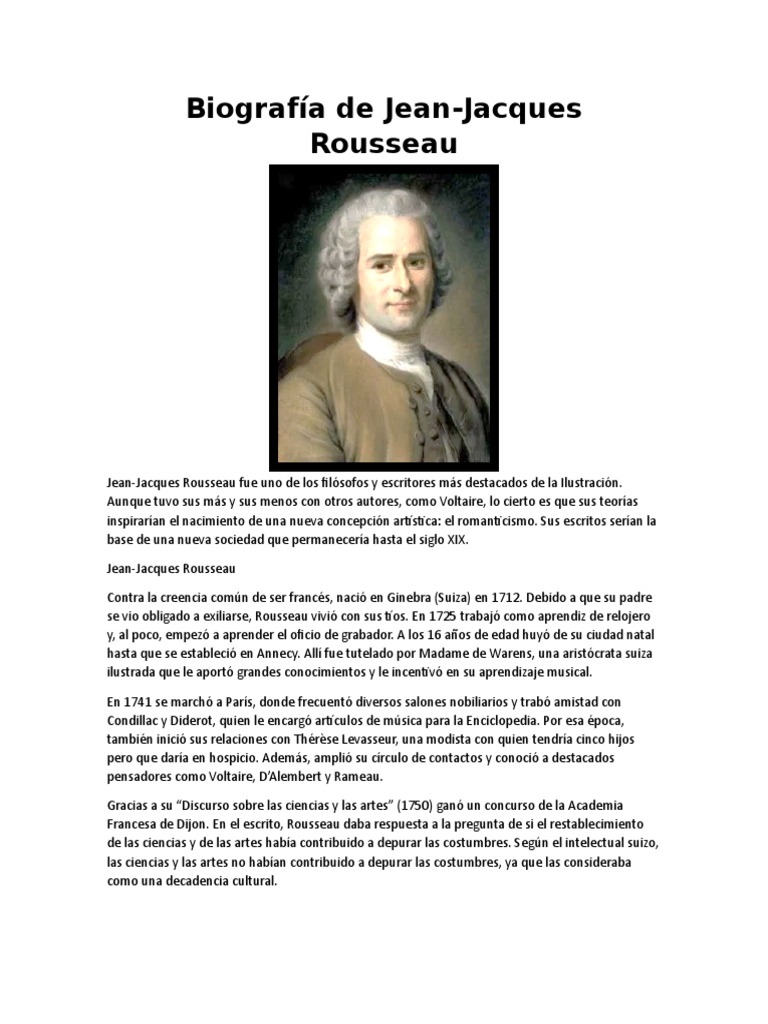 Biografía de Jean | PDF | Jean-Jacques Rousseau | Science