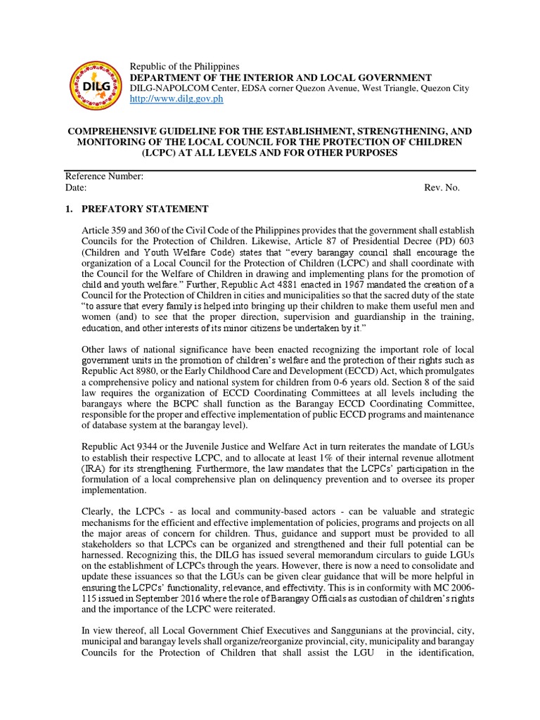 LCPC Guidelines for Child Protection | PDF | Local Government | Non ...
