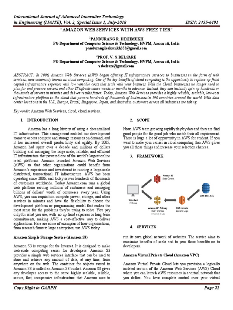 Research Paper - AWS | PDF | Amazon Web Services | Cloud Computing