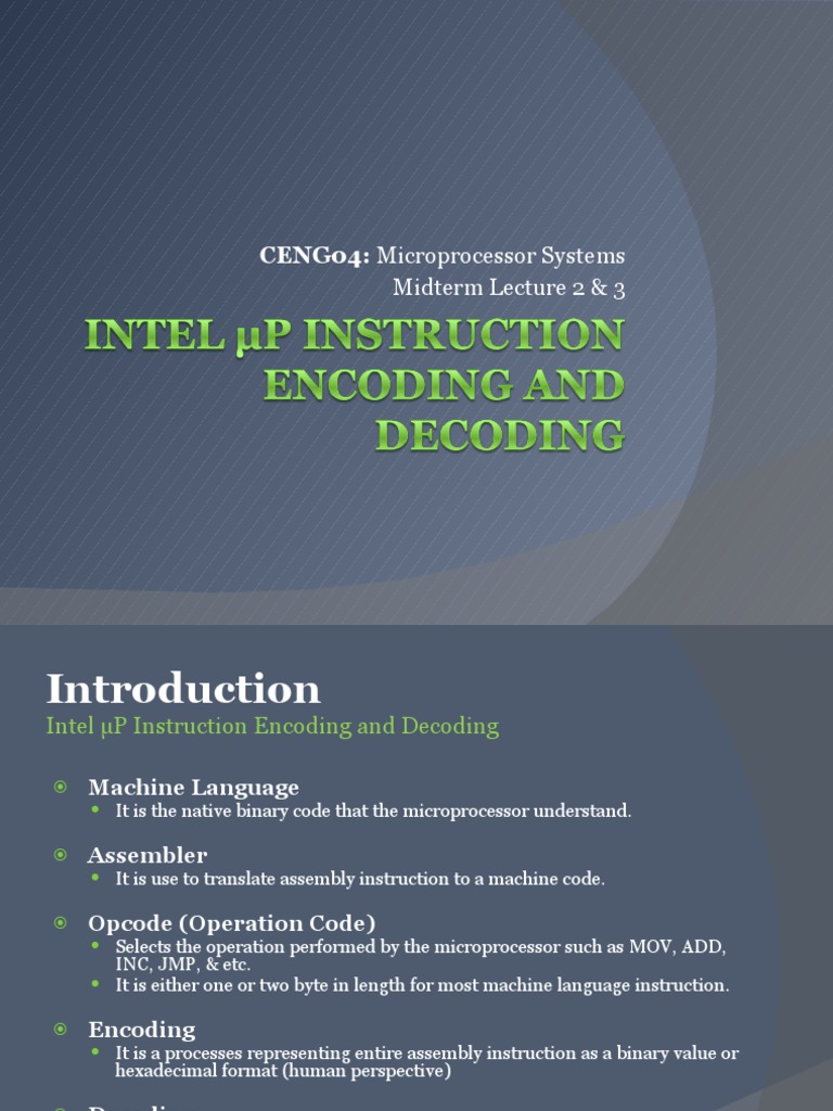 Intel 8086 Instruction Format | PDF | Assembly Language | Computer Science