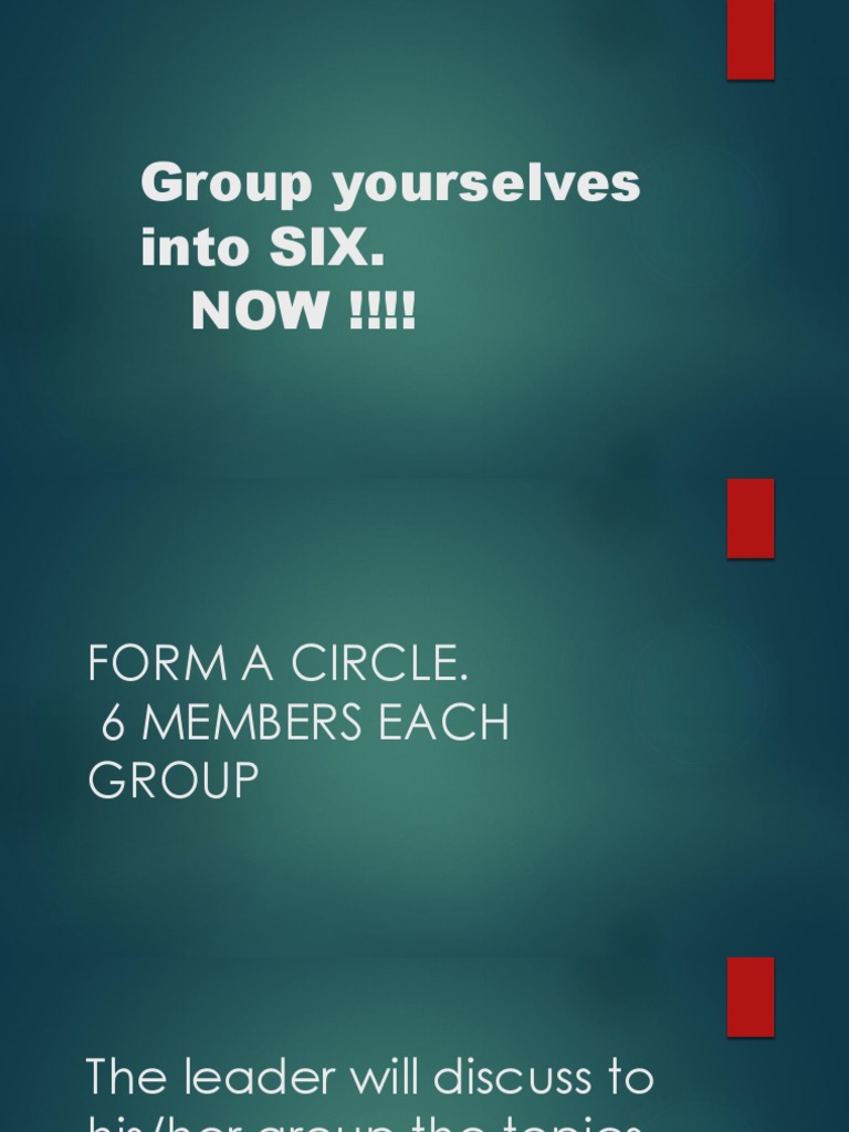 Group Activity: Forming Six Members | PDF