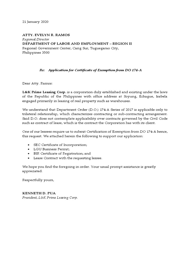 L&K DOLE - Letter of Intent | PDF | Law