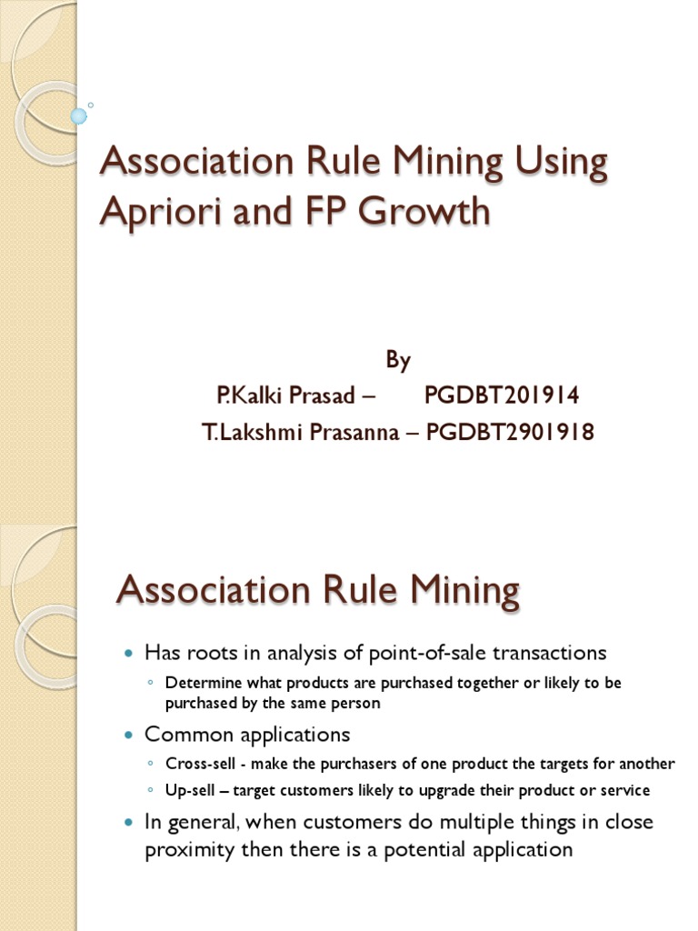 Association Rule Mining: Apriori & FP-Growth | PDF | Algorithms And Data Structures | Applied ...