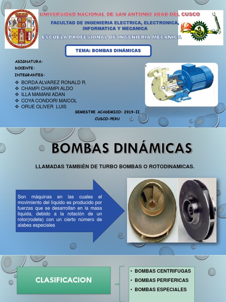 Grupo 6 Bombas Dinamicas | PDF | Bomba | Ingeniería mecánica