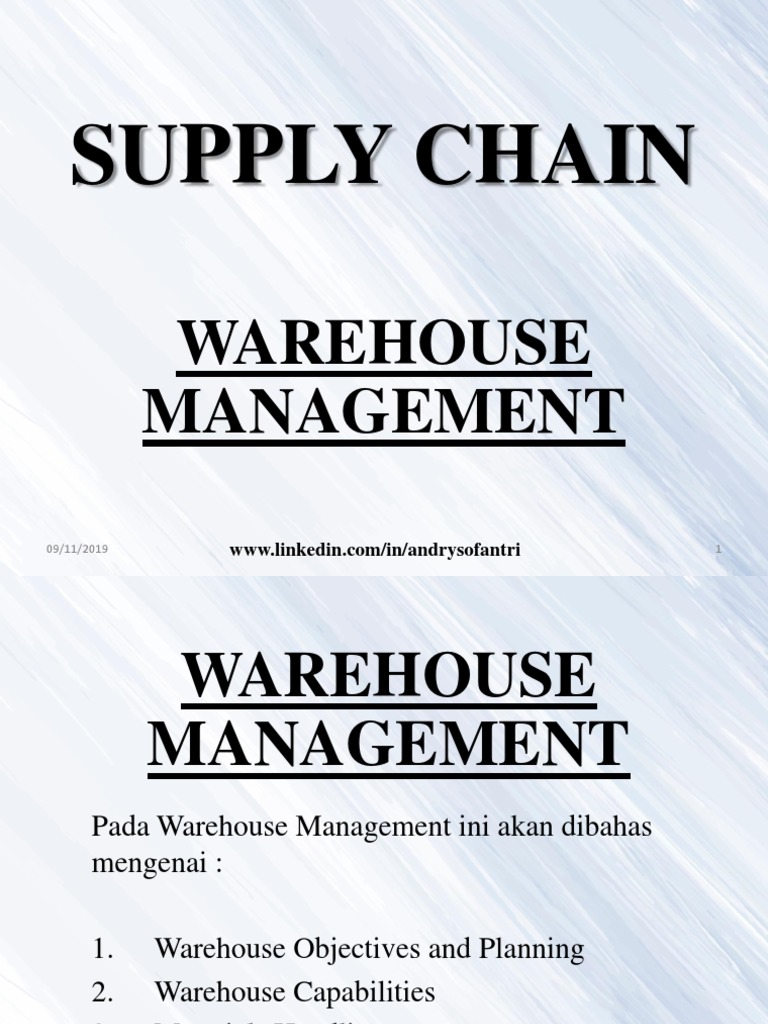 SCM WH Management | PDF