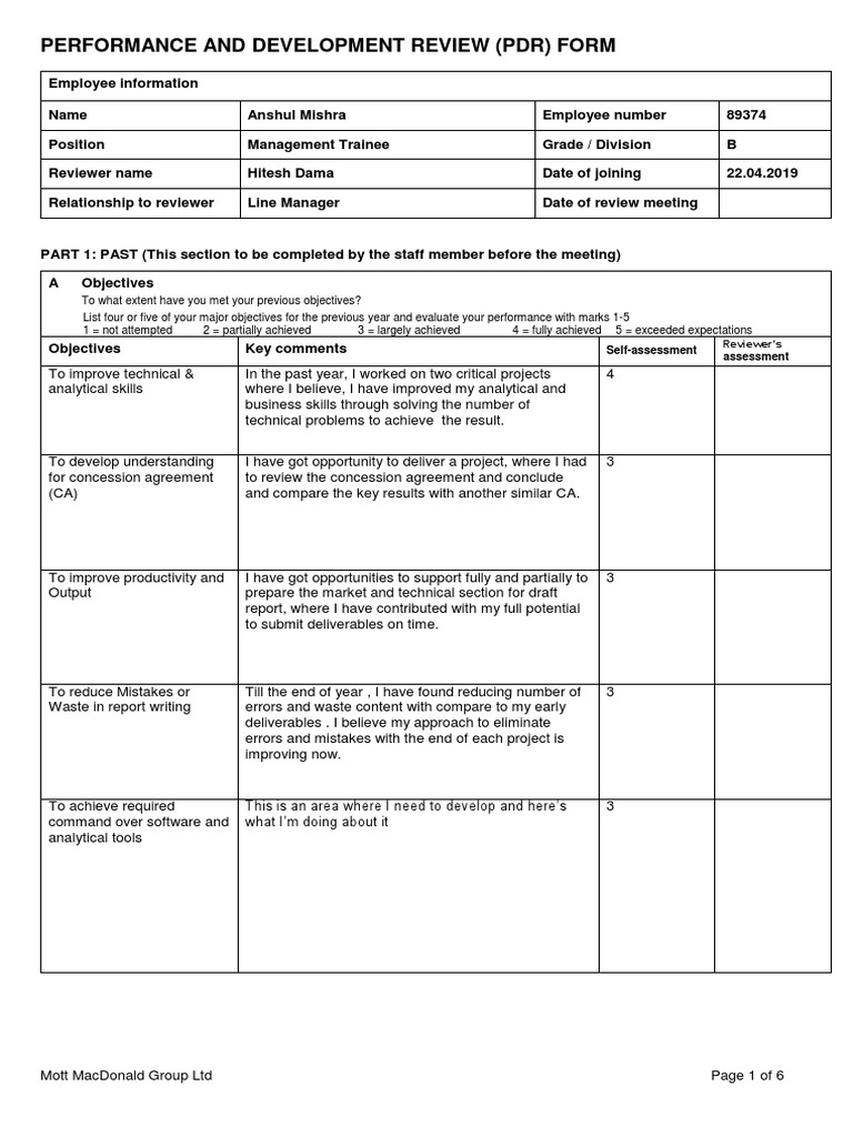 PDR Form Review Objectives | PDF | Learning | Psychological Concepts