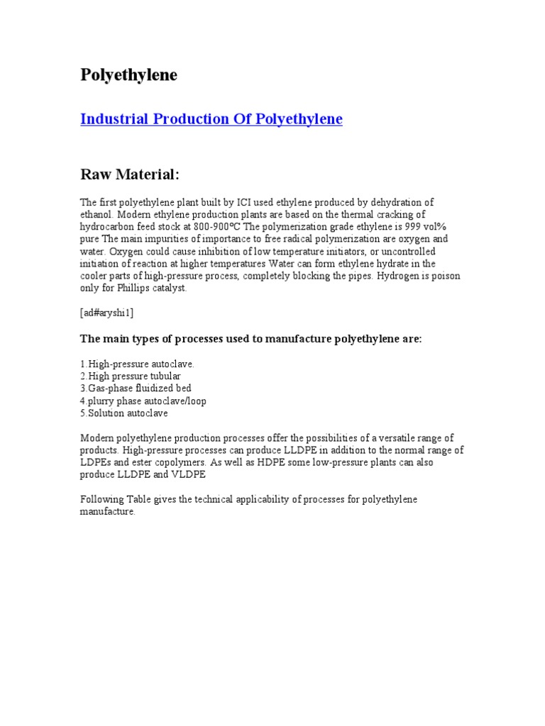 Polyethylene | PDF | Polyethylene | Plastic