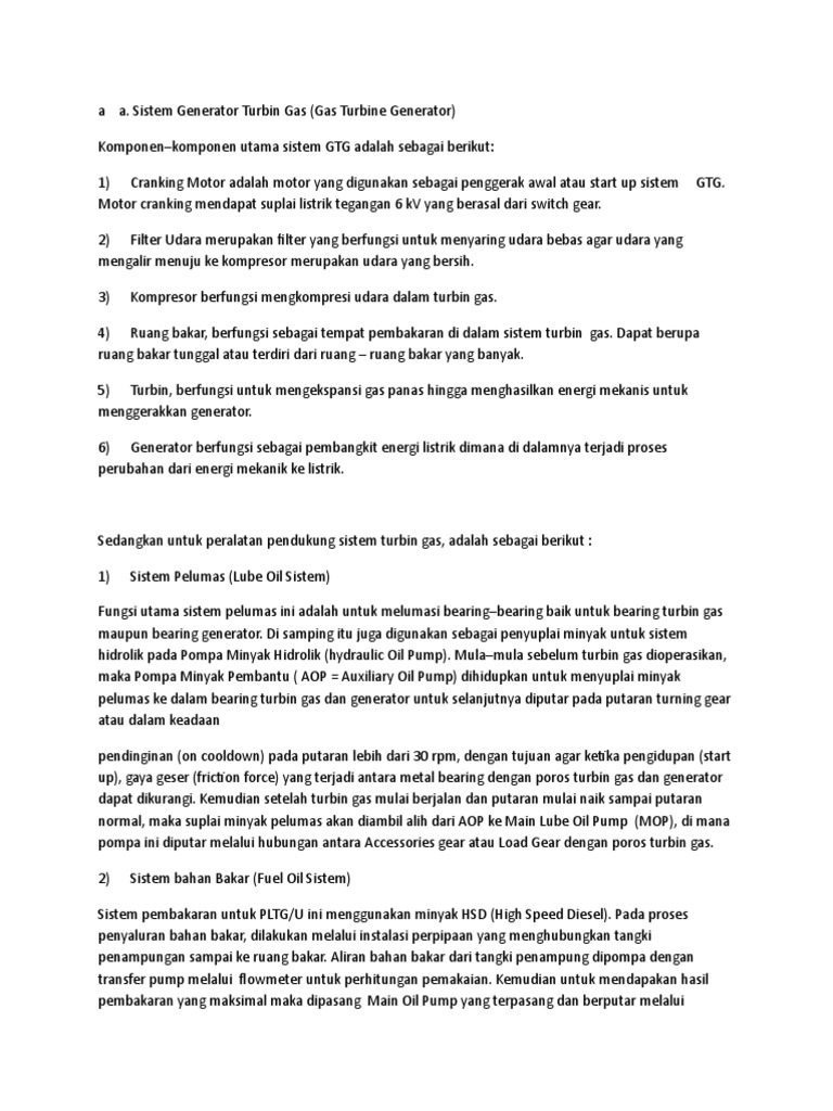 Sistem Turbin dan Komponen Utama | PDF