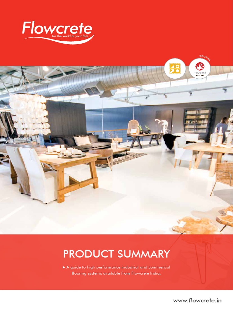 Flowcrete India Product Summary Brochure January 2019 Web | PDF