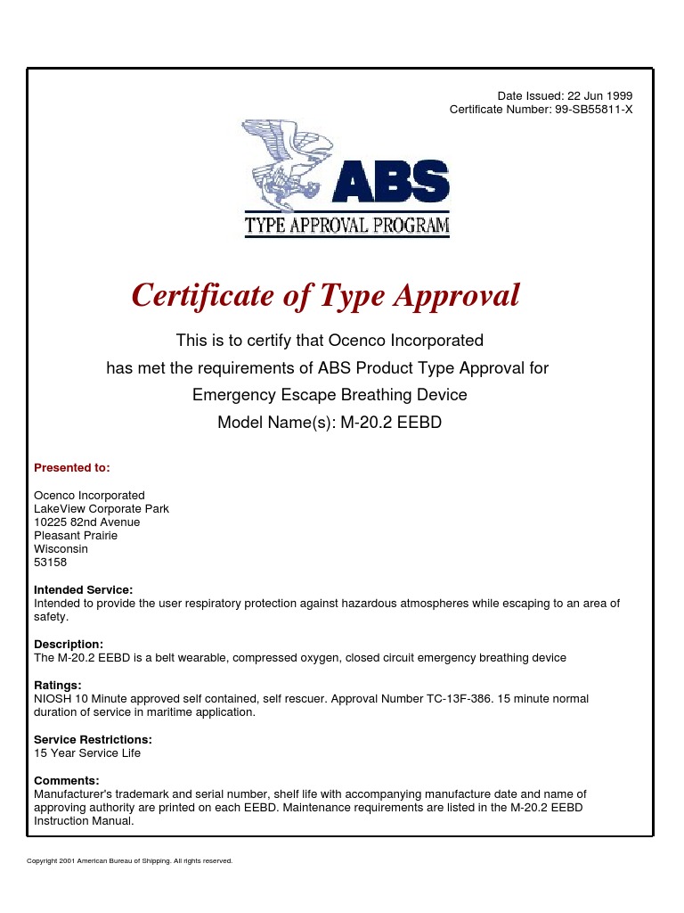 ABS Cert | PDF | Safety | Business