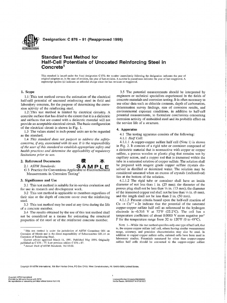 Astm c876-91 (Copy) | PDF