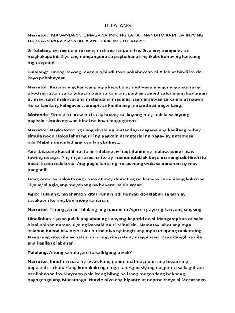 Epiko Tulalang | PDF