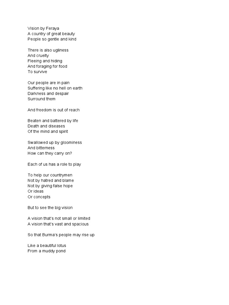 Vision by Feraya PDF | PDF | Social Science | Religion & Spirituality