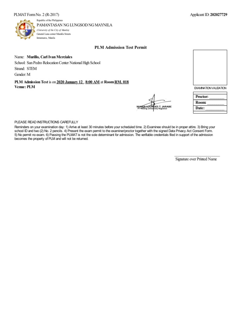 Test Permit 202027729 | PDF