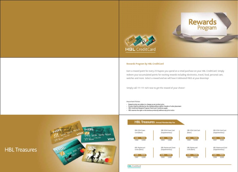 HBL CreditCard Rewards Program Guide | PDF | Home Appliance | Refrigerator
