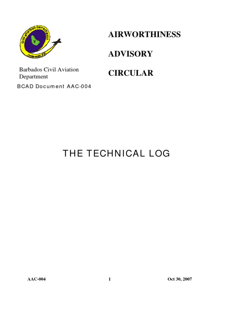 AAC-004 Technical Log | PDF | Aviation | Government