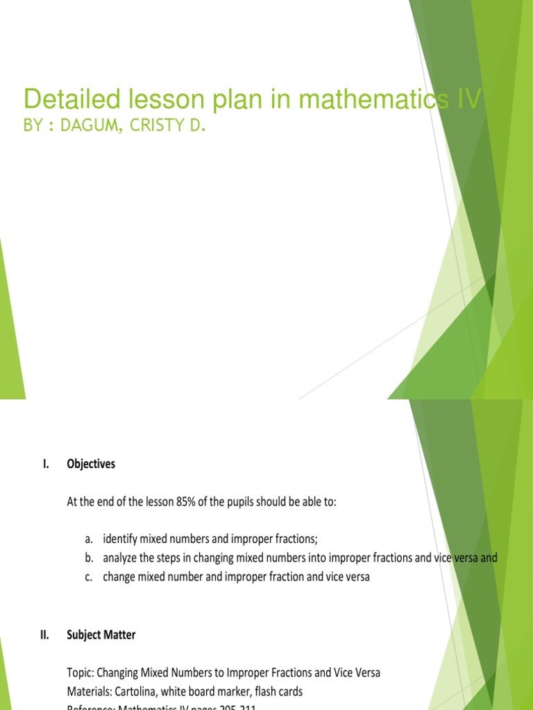 Powerpoint Lesson Plan | PDF | Fraction (Mathematics) | Abstract Algebra