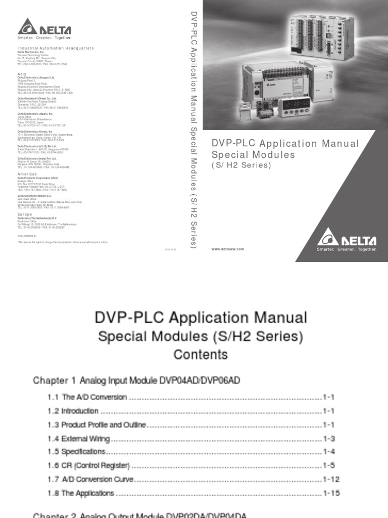 DELTA - IA PLC - DVP PLC S H2 H3 Series - MDM - EN - 20131112 PDF | PDF