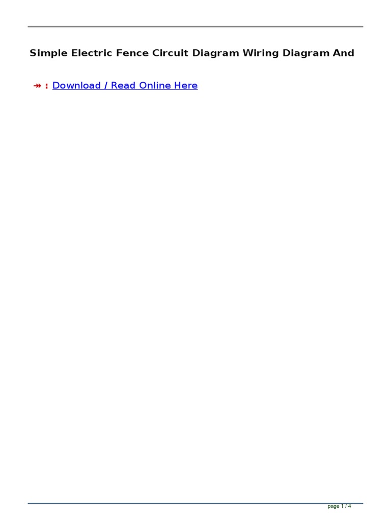 Simple Electric Fence Circuit Diagram Wiring Diagram and | PDF | Manga ...