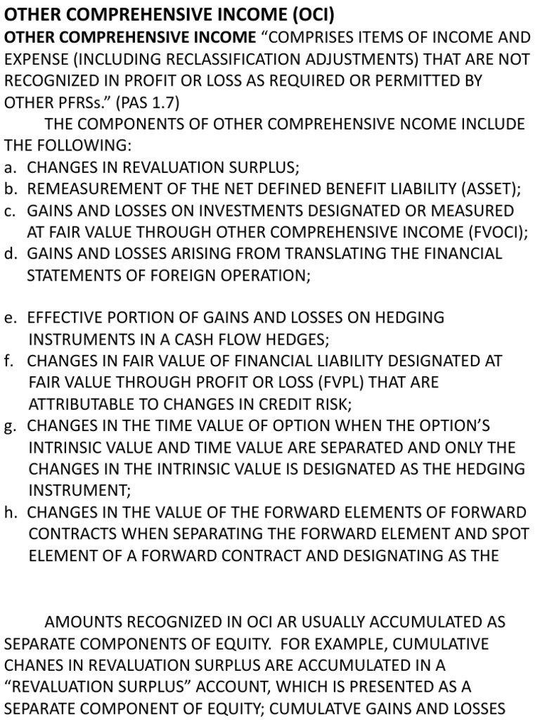 Other Comprehensive Income Oci | PDF | Corporations | Economies
