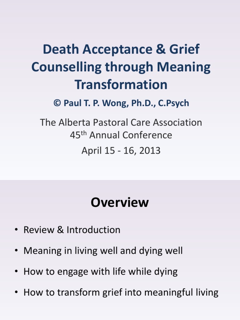 Death Acceptance and Grief Counselling | PDF | Grief | Palliative Care