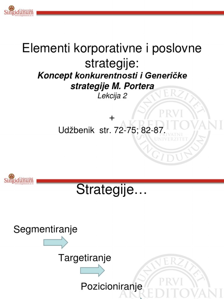 Lekcija 3 Elementi Poslovne Strategije | PDF