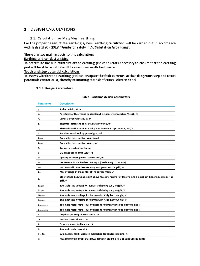 Earthing Calculation | PDF | Electrical Resistivity And Conductivity ...
