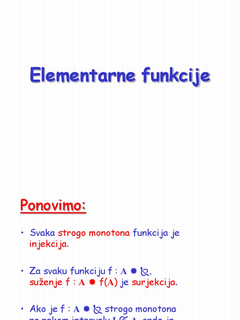 Elementarne Funkcije | PDF