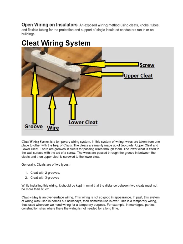 Open Wiring On Insulators | PDF | Electrical Wiring | Insulator ...