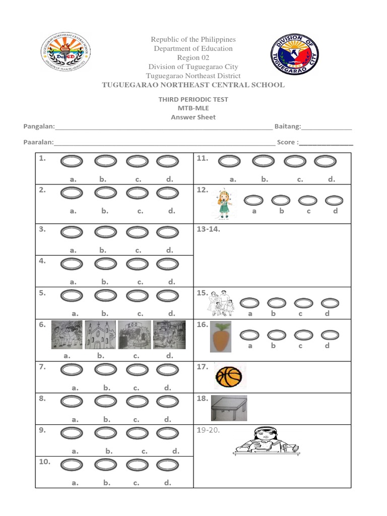 MTB Answer Sheet | PDF
