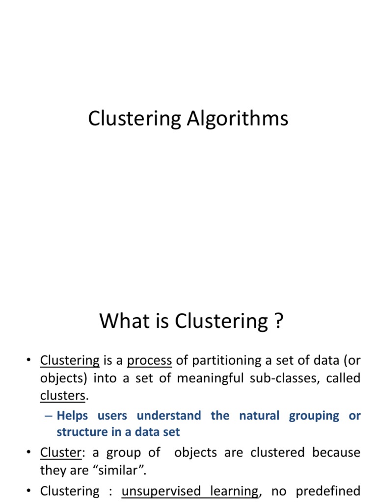 Clustering Algorithms | PDF | Cluster Analysis | Information Science