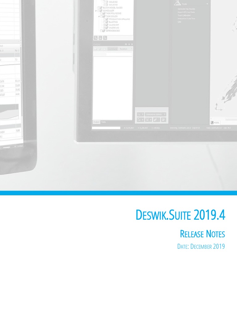 Deswik - Suite 2019.4 Release Notes PDF | PDF | File Format | Menu ...