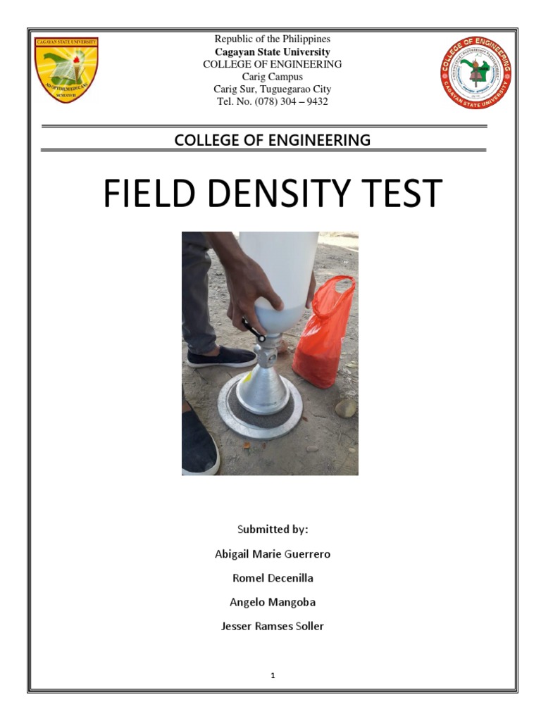 Field Density Test | PDF | Density | Natural Materials