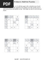 Kakuro Cheat Sheet | PDF | Logic Puzzles | Knowledge Representation