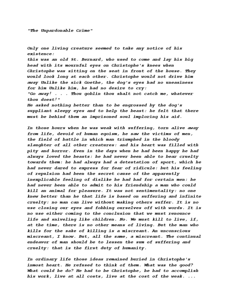 The Unpardonable Crime | PDF