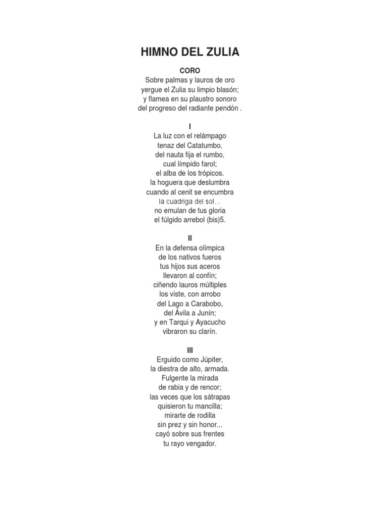 Himno Del Zulia | Descargar gratis PDF | Policía | Naturaleza