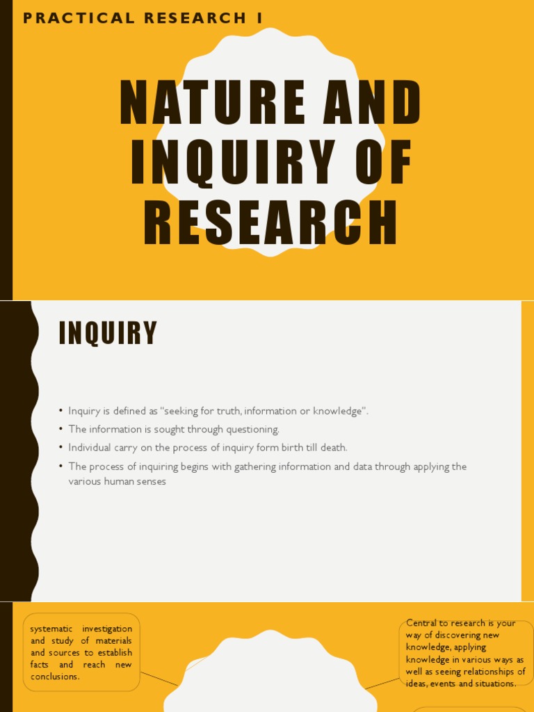 Lesson 1 and 2 Nature and Inquiry Importance of Research in Daily Life ...
