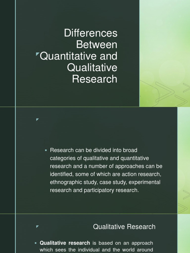 Lesson 4 Differences Between Quantitative and Qualitative Research ...