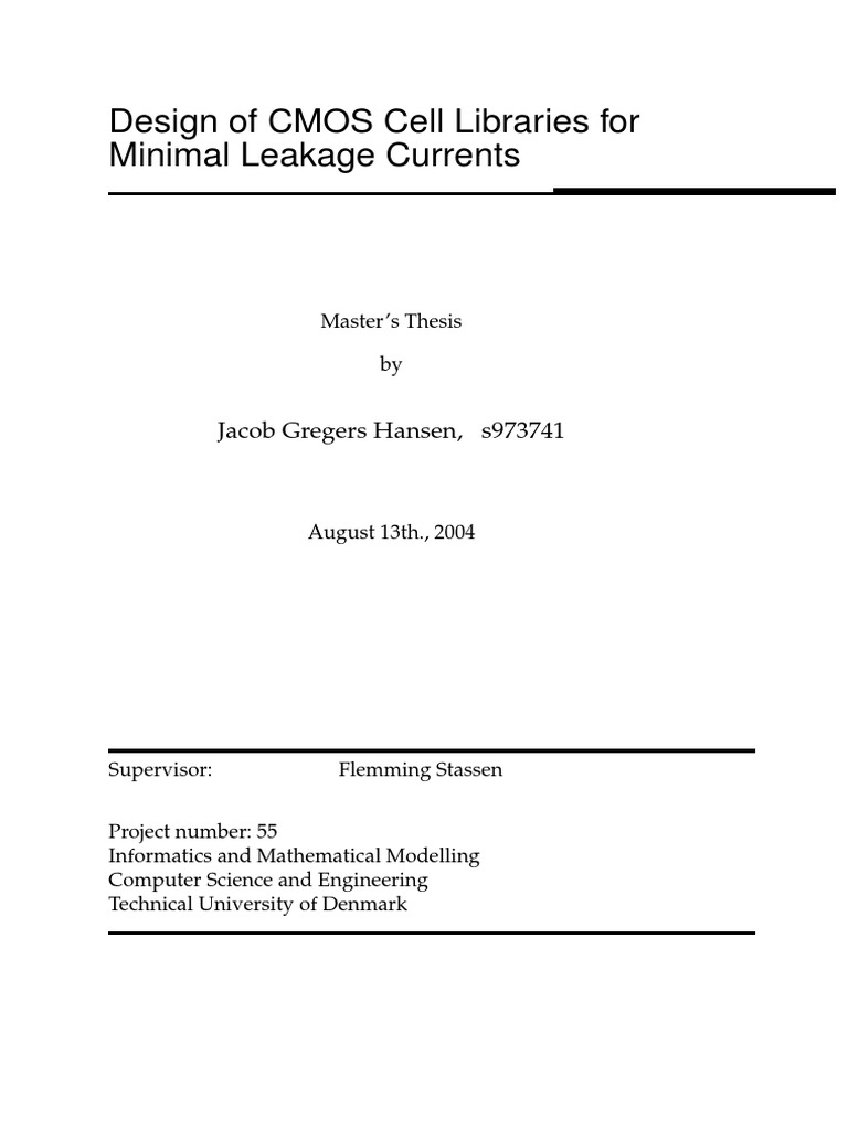 CMOS Cell Libraries For Minimal Leakage Power | Download Free PDF ...
