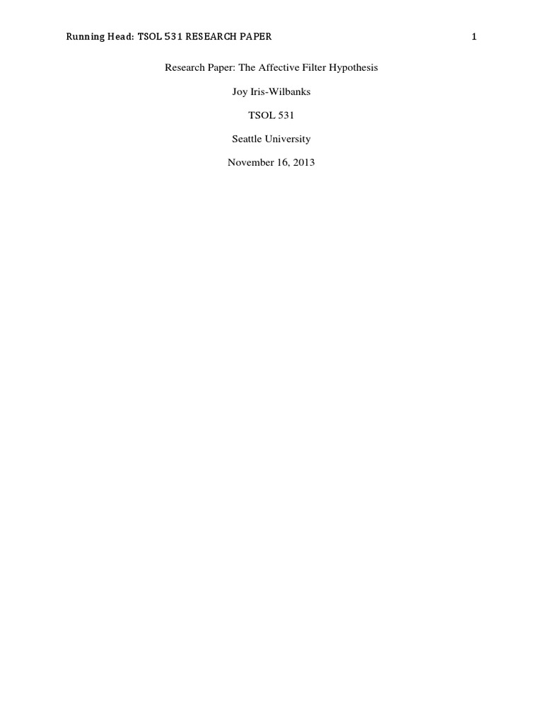 Understanding the Affective Filter Hypothesis | PDF | Second Language ...