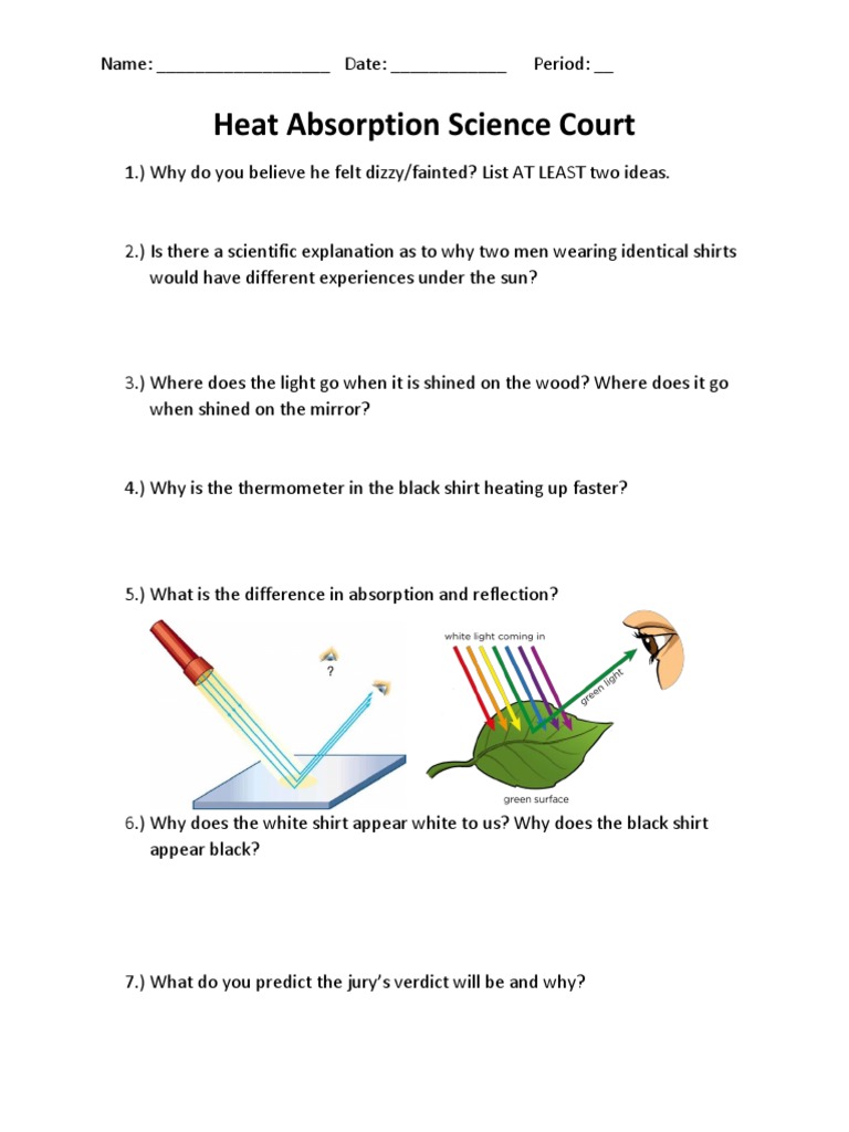 Heat Absorption in Science Court | PDF