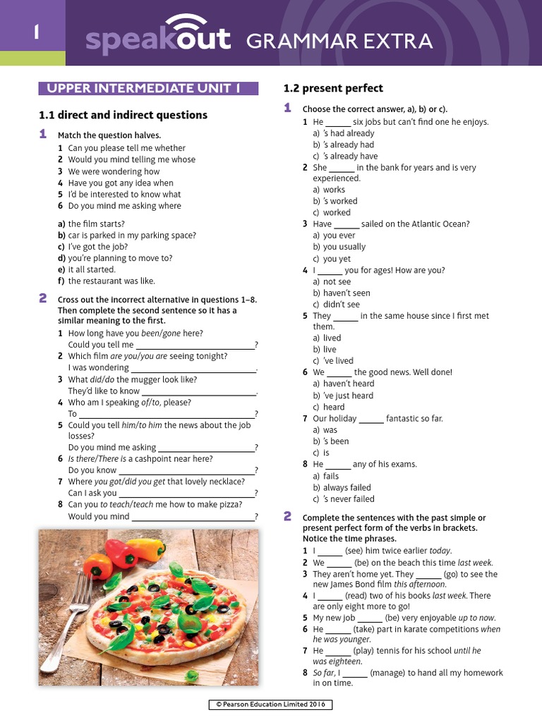 Speakout Grammar Extra Upper Intermediate Unit 1 | PDF