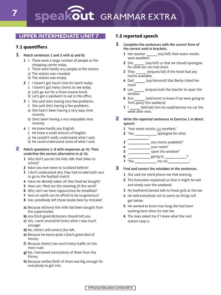 Speakout Grammar Extra Upper Intermediate Unit 7 | PDF | Language Arts & Discipline
