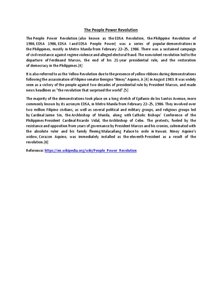 1986 People Power Revolution | PDF | History